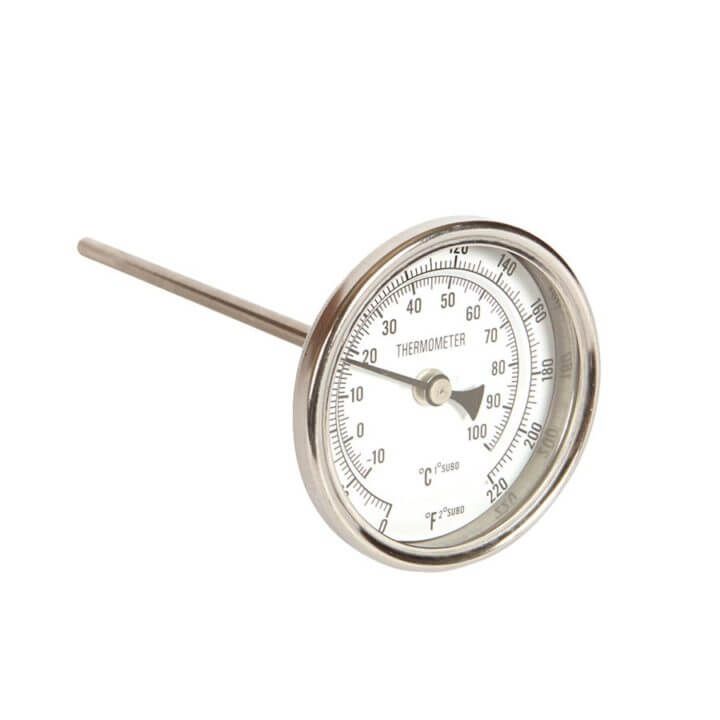 132mm Bi-Metal 3 Inch Dial Thermometer - Long Stem | All Safe Global